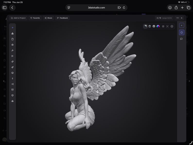 Fallen Angel Sculpture 3D STL File: Winged Goddess 3D Printing Model ...