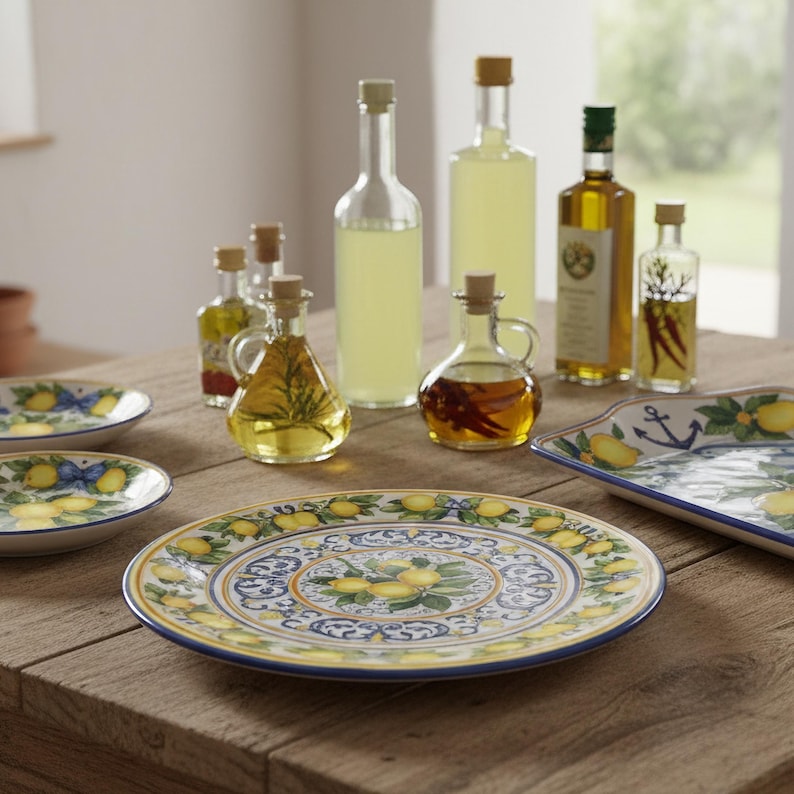 Amalfi Lemon Bone China Dinner Plate – Italian Majolica Dinnerware ...