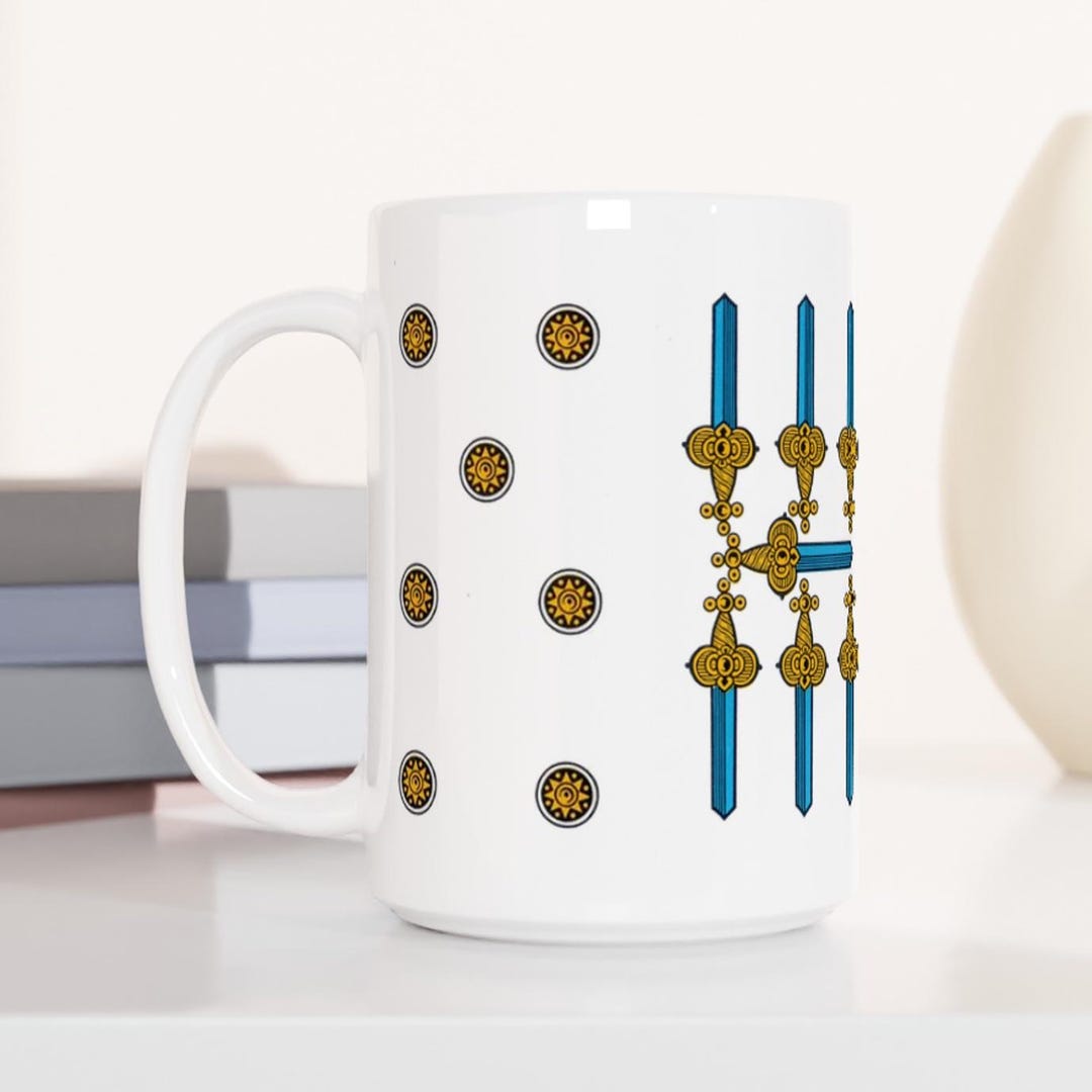 Traditional Italian Card Game Mug - 7 of Coppe, Spade, Denari, Mazze ...
