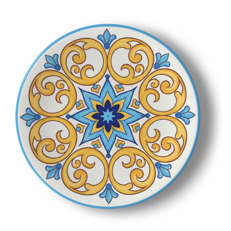 Italian Style Lemon & Tuscan Medallion Bone China Plates ...