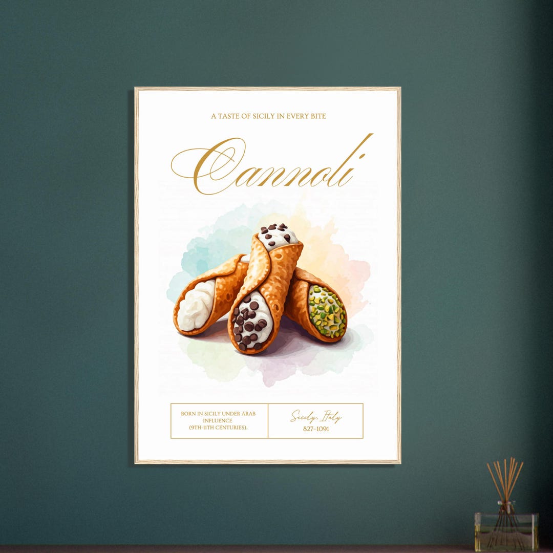 Sicilian Cannoli Illustration – Framed Wall Art Celebrating Italian ...
