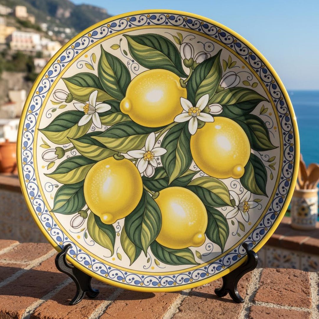 Amalfi Coast Inspired by Italy Lemon Decorative Plate Mediterranean ...