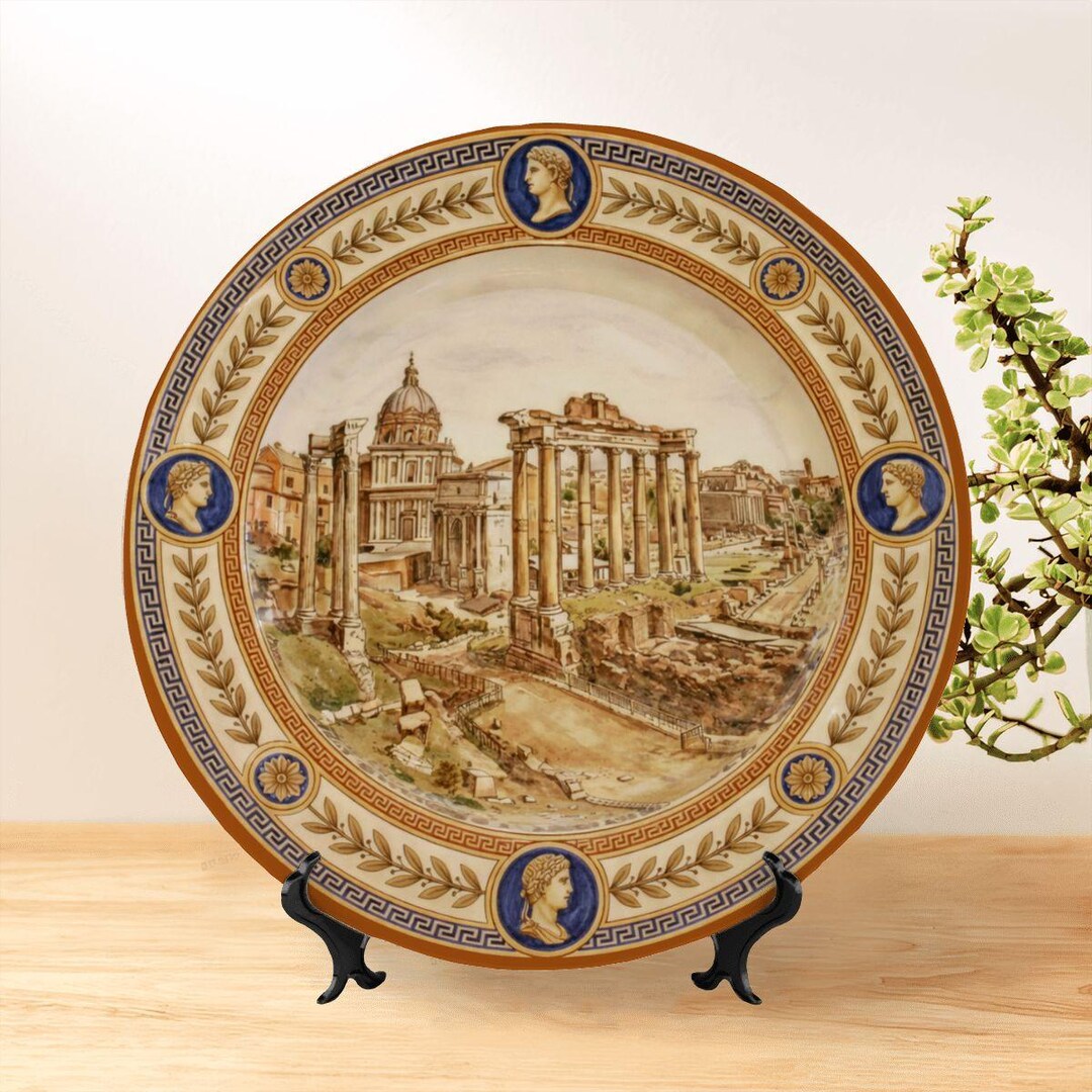 Elegant Entryway Decor Plate Rome Historical Roman Forum Ruins With ...