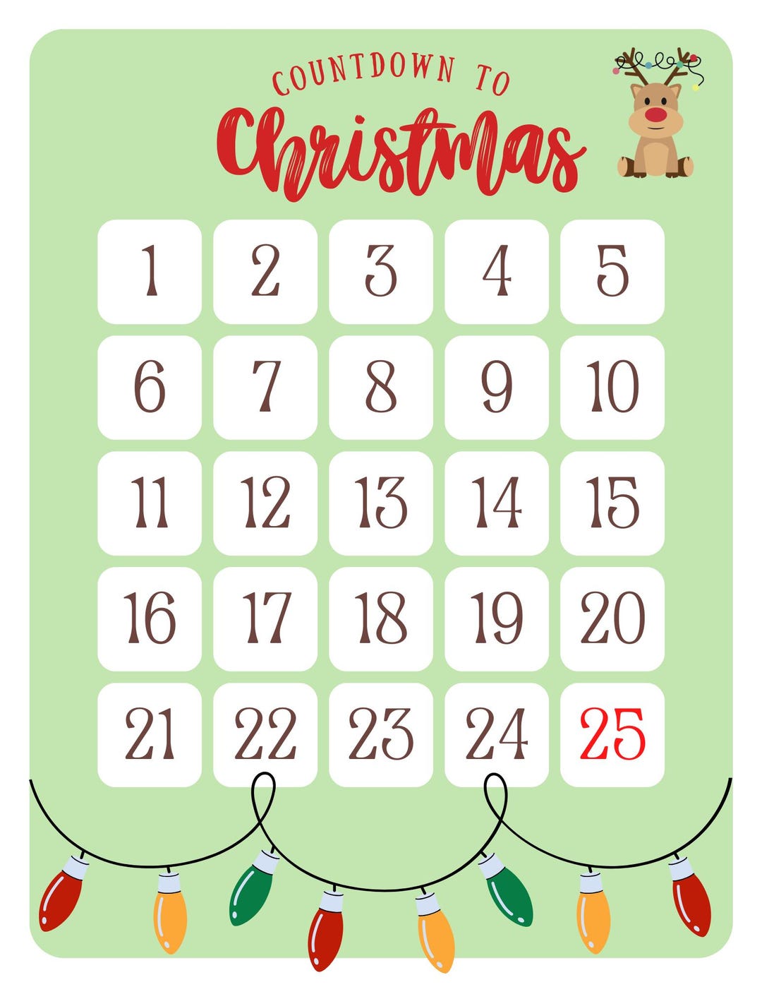 Holiday Countdown Pack, Calendar for Countdown to Thanksgiving ...