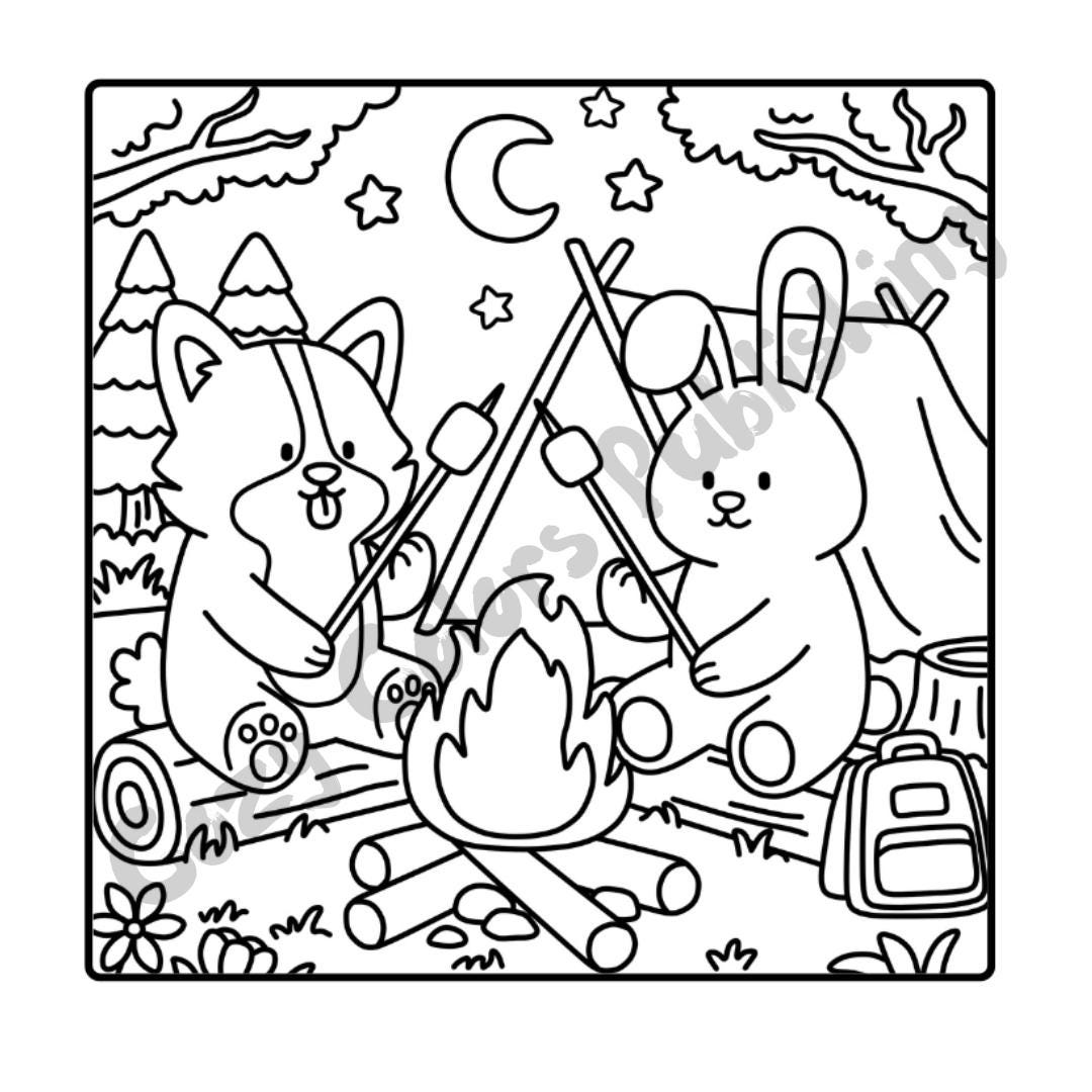 Cute and Cozy Relaxing Coloring Book - Etsy