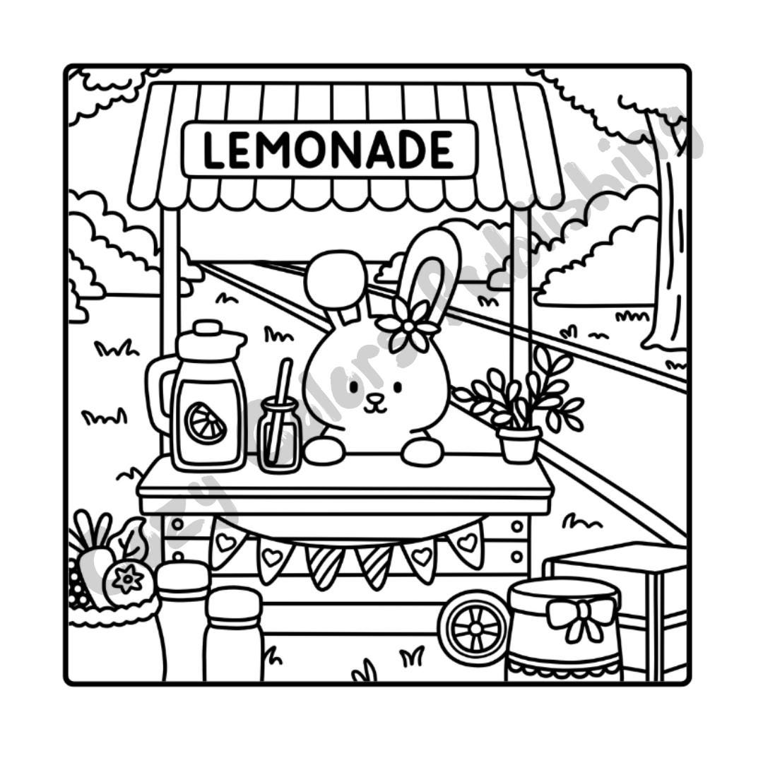Cute and Cozy Relaxing Coloring Book, Cozy Girly Coloring Pages, Animal ...