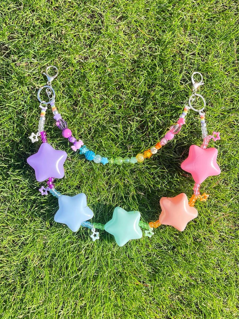 Pastel Rainbow Star Kandi Belt Chain - Etsy