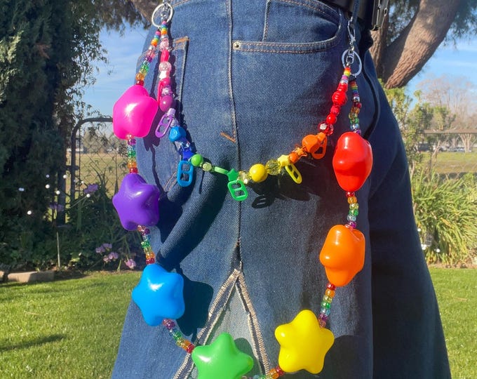 Rainbow Star Kandi Belt Chain - Etsy