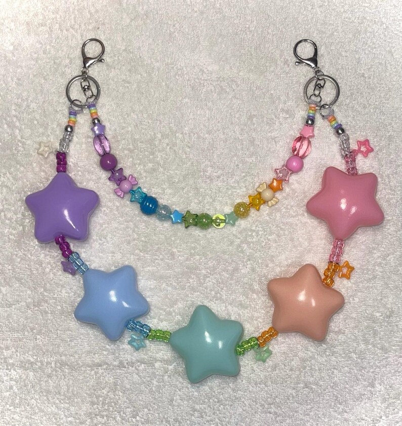 Pastel Rainbow Star Kandi Belt Chain - Etsy