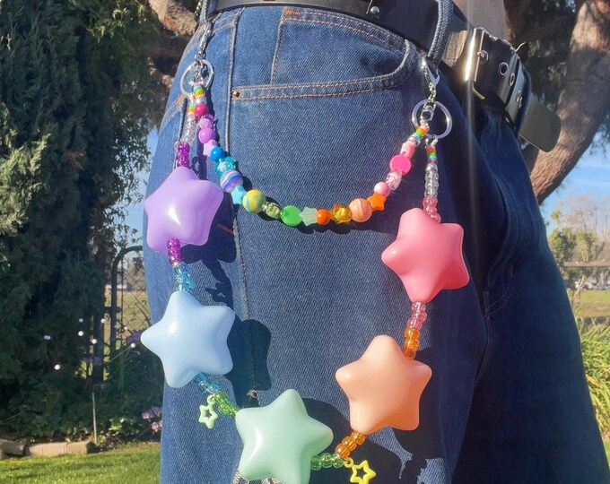 Pastel Rainbow Star Kandi Belt Chain - Etsy