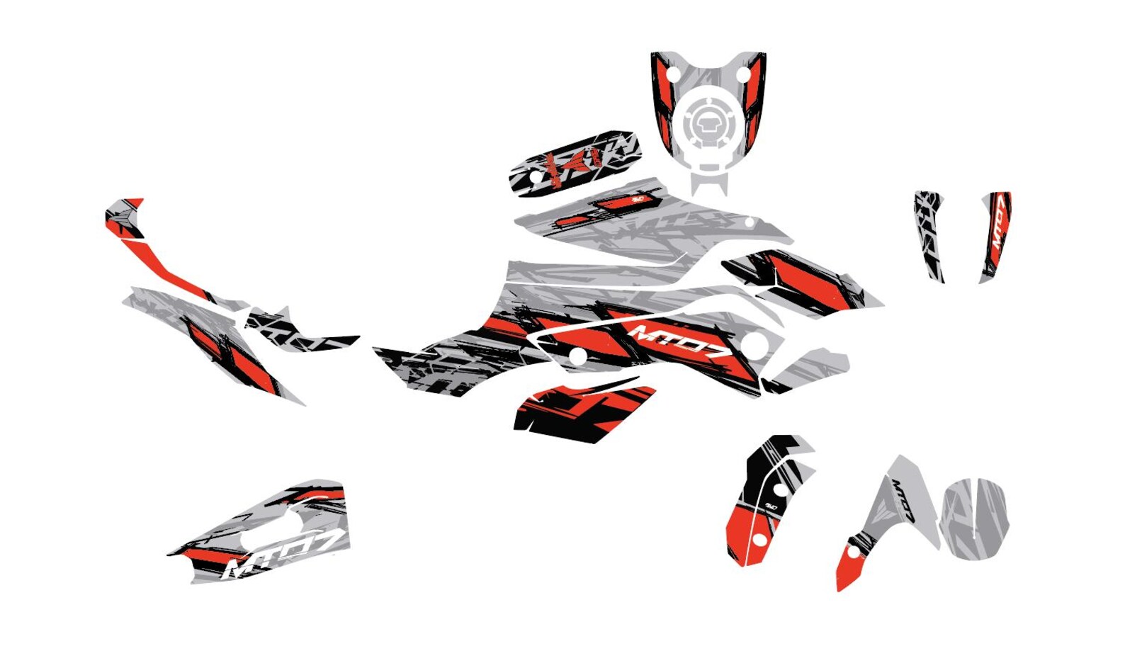 Yamaha MT-07 Line Graphic Kit, Custom Motorcycle Decals, Perfect ...