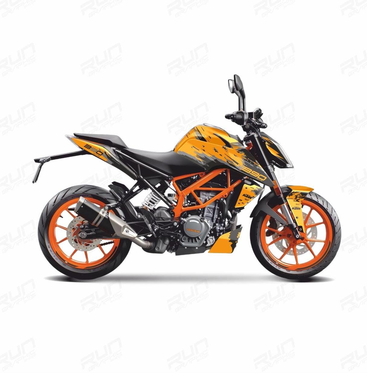 Ktm Duke 390 Linen Graphic Kit, Durable Motorcycle Body Decal Kit ...