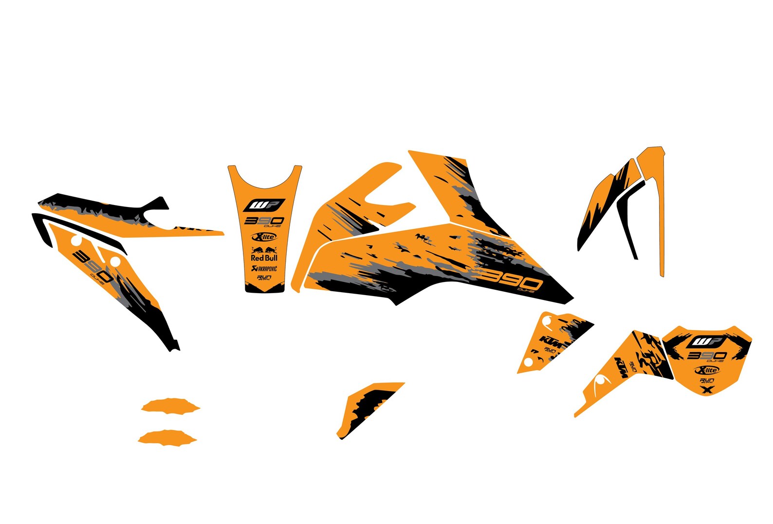 Ktm Duke 390 Linen Graphic Kit, Durable Motorcycle Body Decal Kit ...