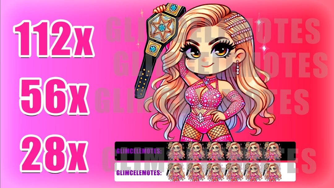 WWE Tiffy Chibi Emote it's Champion Time Perfect Emote for Streamers ...