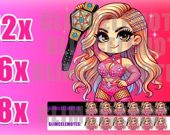 WWE Tiffy Chibi Emote it's Champion Time Perfect Emote for Streamers ...