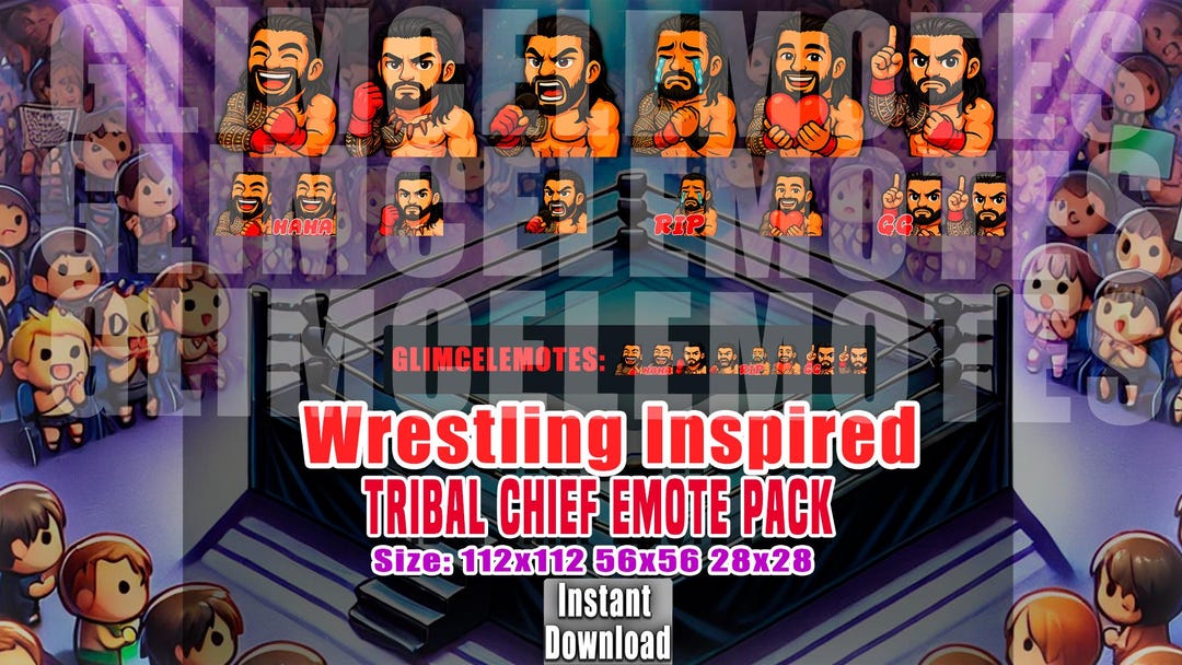 Wrestling Emote Pack - Tribal Chief Chibi Emotes - Perfect for Twitch ...