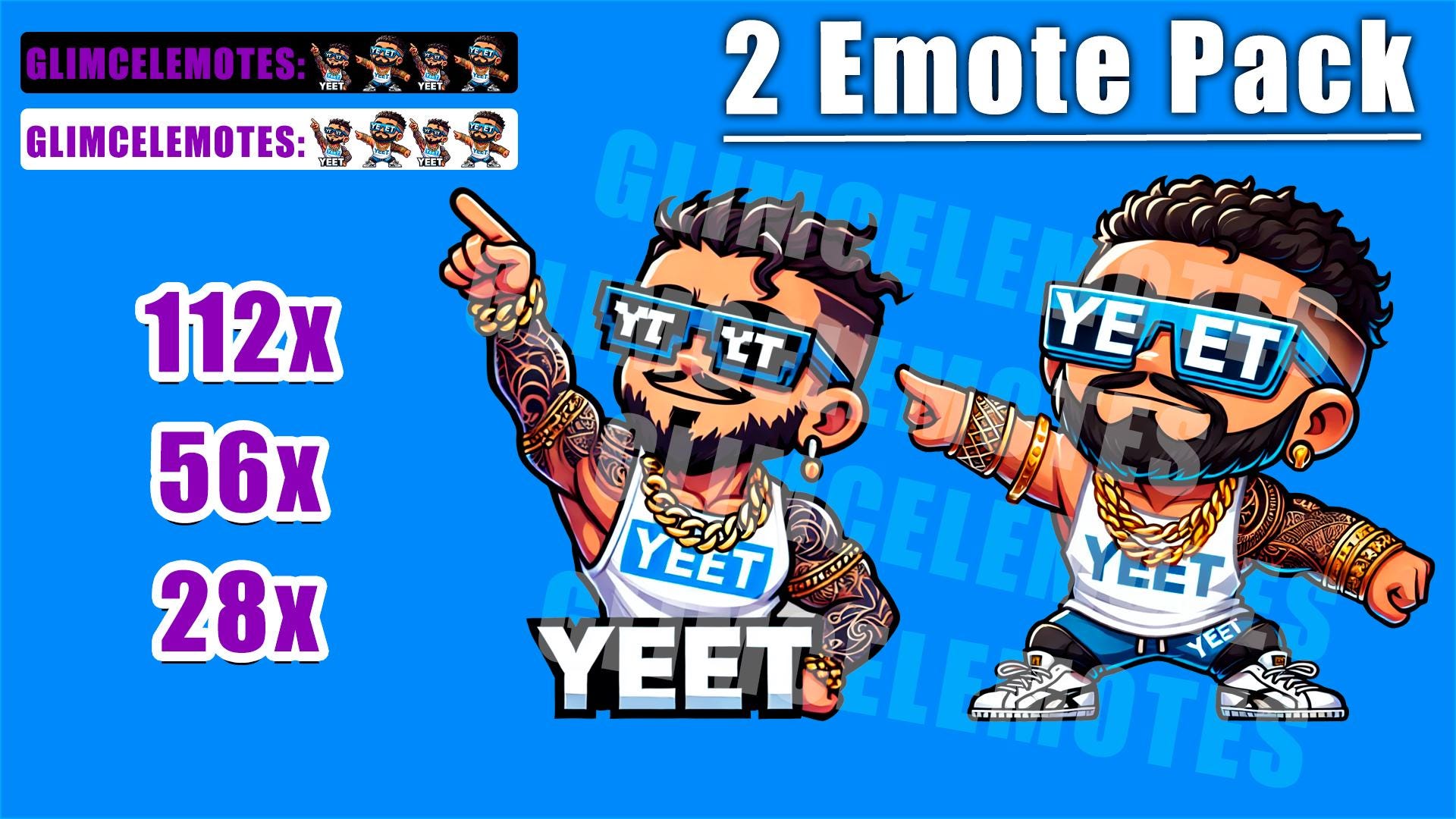 Wrestling YEET - 2 Pack Emote - Twich Chibi Design Emotes - Etsy
