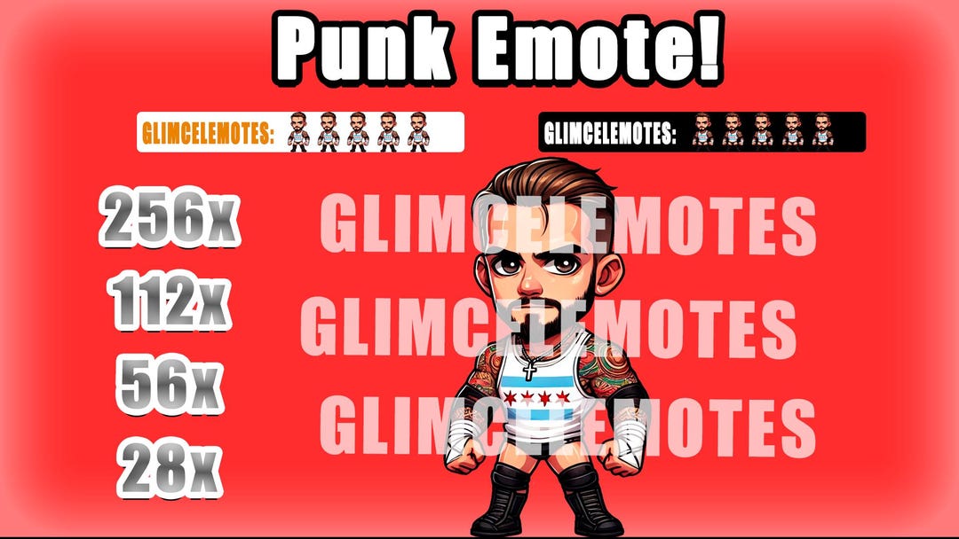 WWE Emote Punk Chibi Emote for Twitch, Youtube, Discord, Tiktok - Etsy