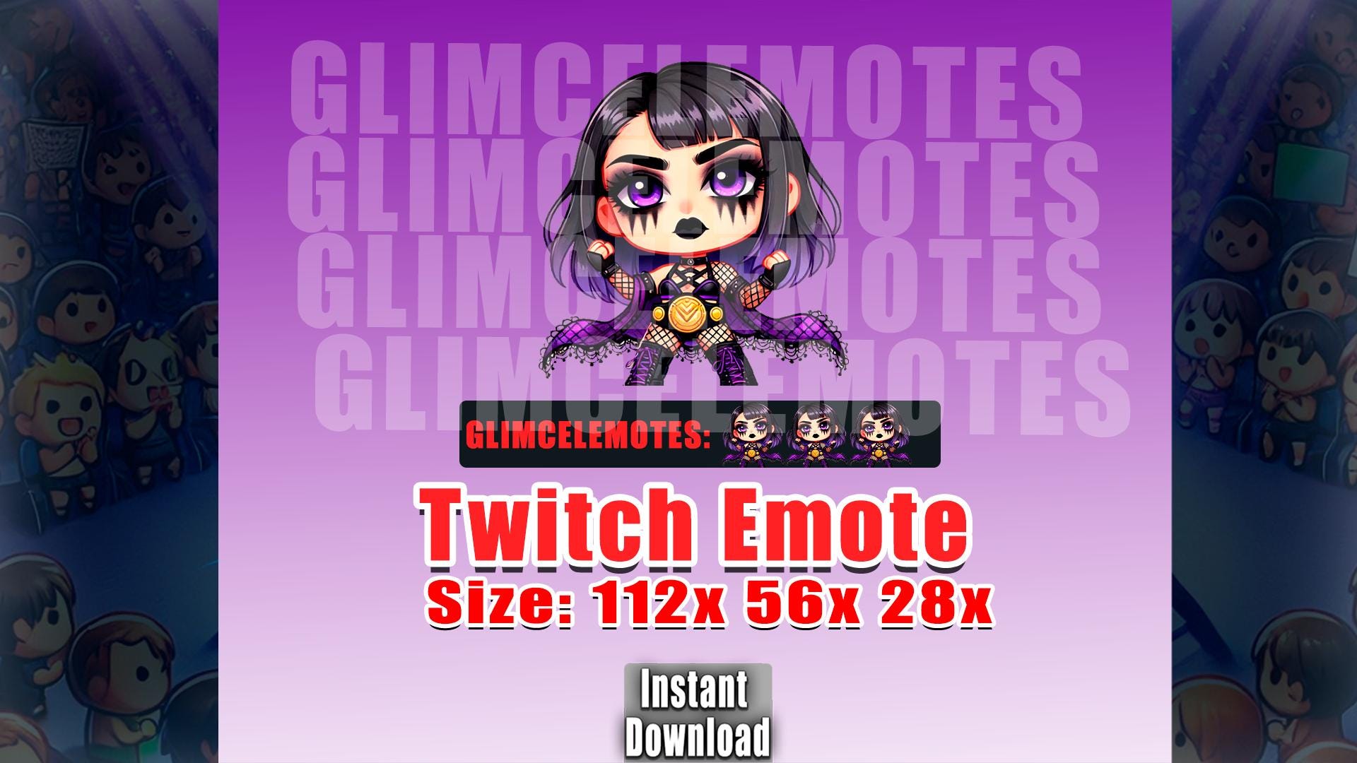 Wrestling Chibi Emote - Rhea Wrestling Twitch Emotes - Etsy