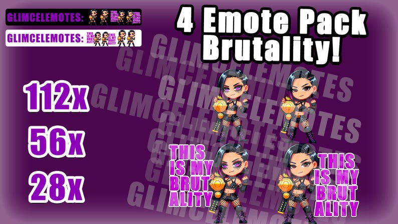 WWE Brutality Rhea 4 Emote Pack Wrestling Twitch Emotes Chibi Design - Etsy