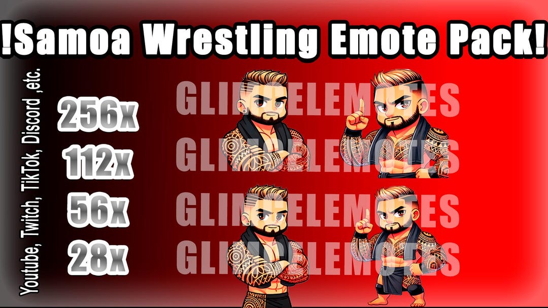Wrestling Solo Samoa 4 Emote Pack - Chibi Emote - Epic Warrior Emote ...