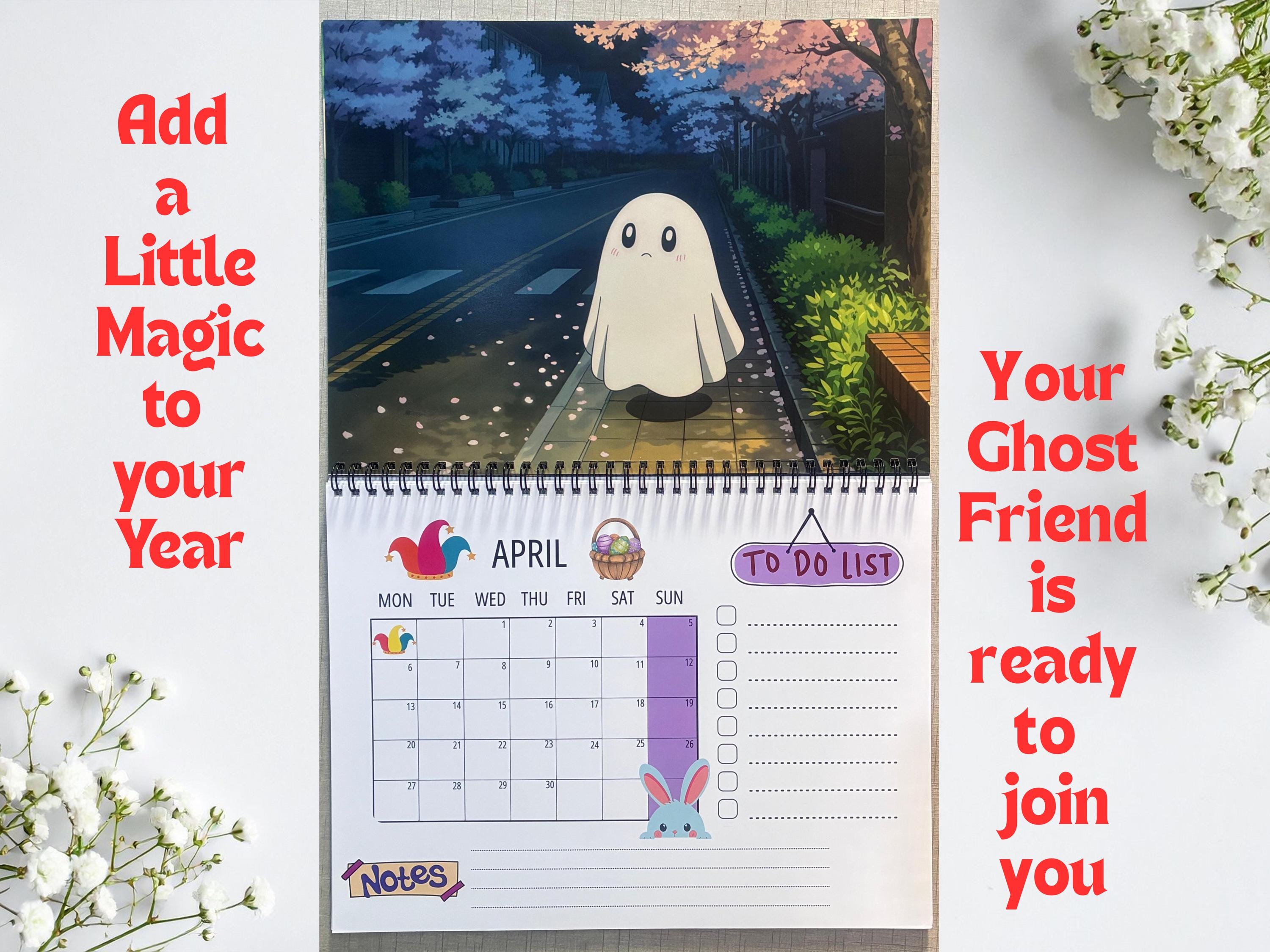 Ghost Calendar, Cottagecore Whimsical Art, 11" X 8.5" - Etsy