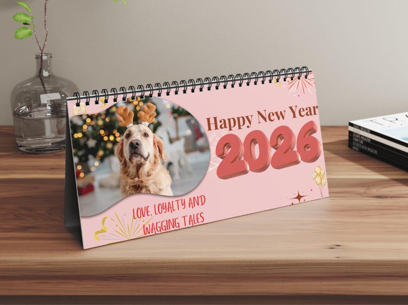 Personalized Pet Photo Calendar 2026 - Custom Desk Calendar - Etsy UK