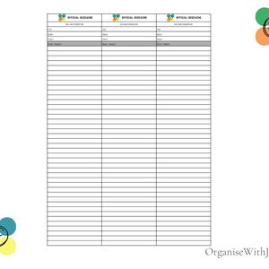 Geocache Log Sheet Download Logsheet Cache Log Printable PDF Excel ...