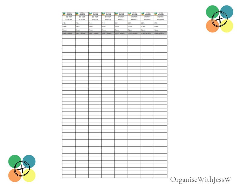 Geocache Log Sheet Download Logsheet Cache Log Printable PDF Excel ...