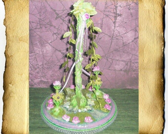 Dashing Rabbit Miniature Fairy Maypole, OOAK Fantasy Garden - Etsy