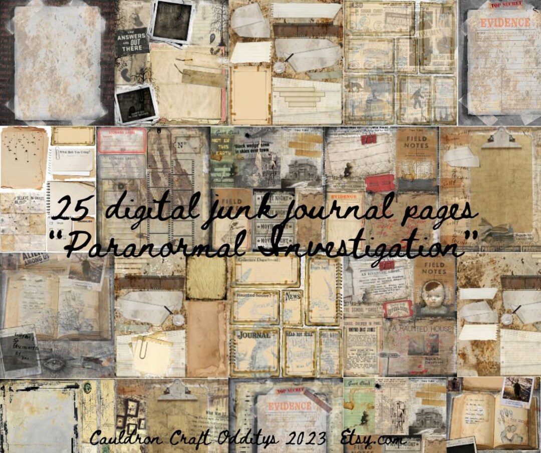 Paranormal Research 25 Base Pages 75+ Digital Graphics for Junk Journal ...