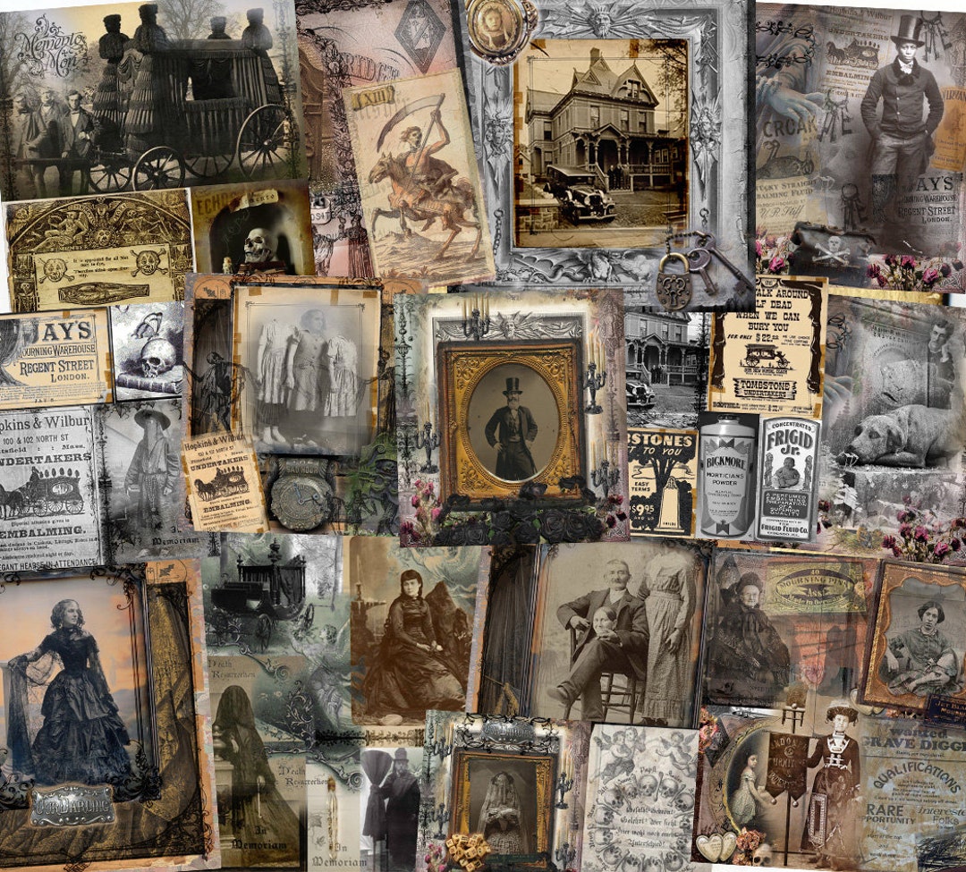 150+ Momento Mori Funeral Parlor Digital Graphics Junk Journal Set ...