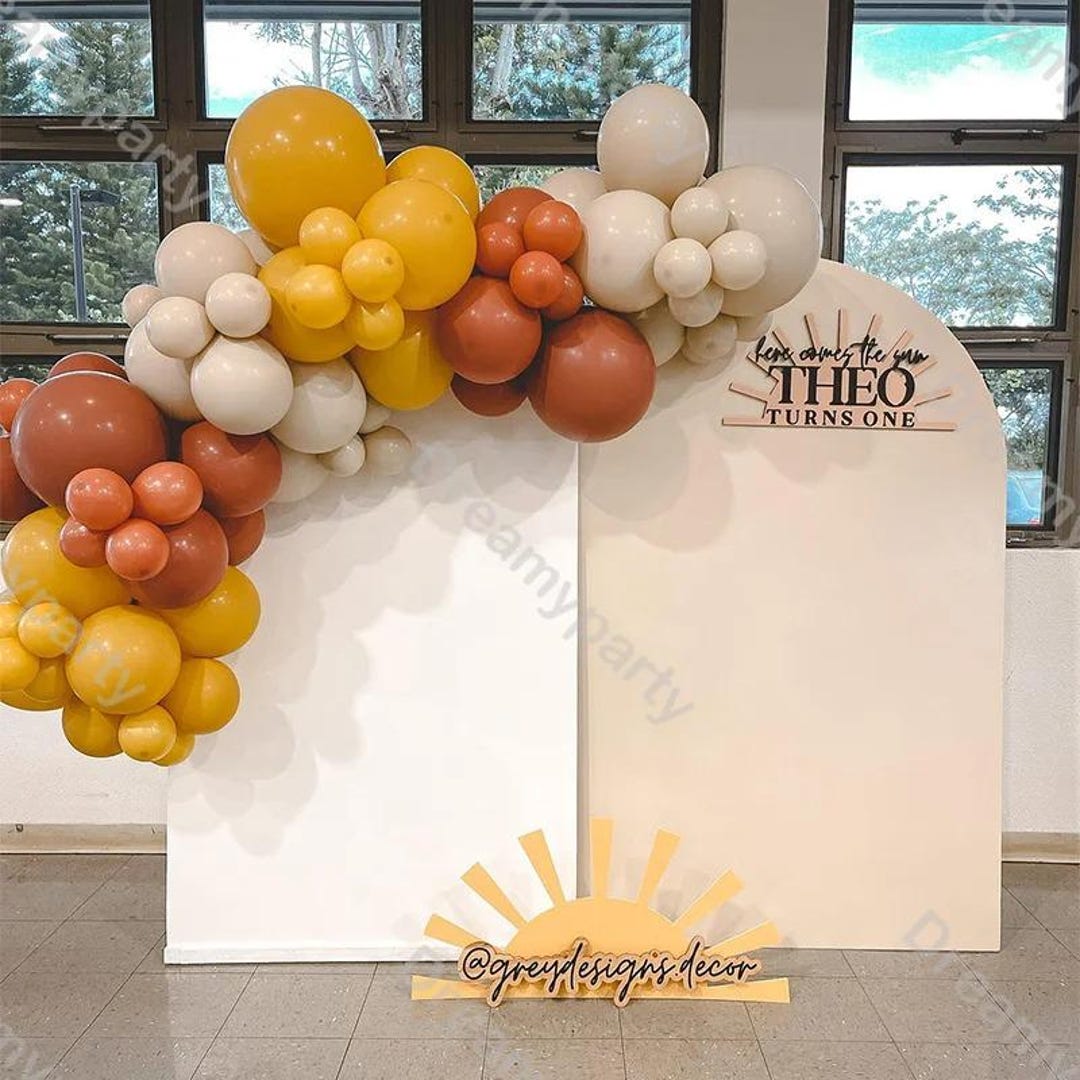 78pcs Sun Themed Balloon Garland Arch Kit - Orange, Yellow, & Sand ...
