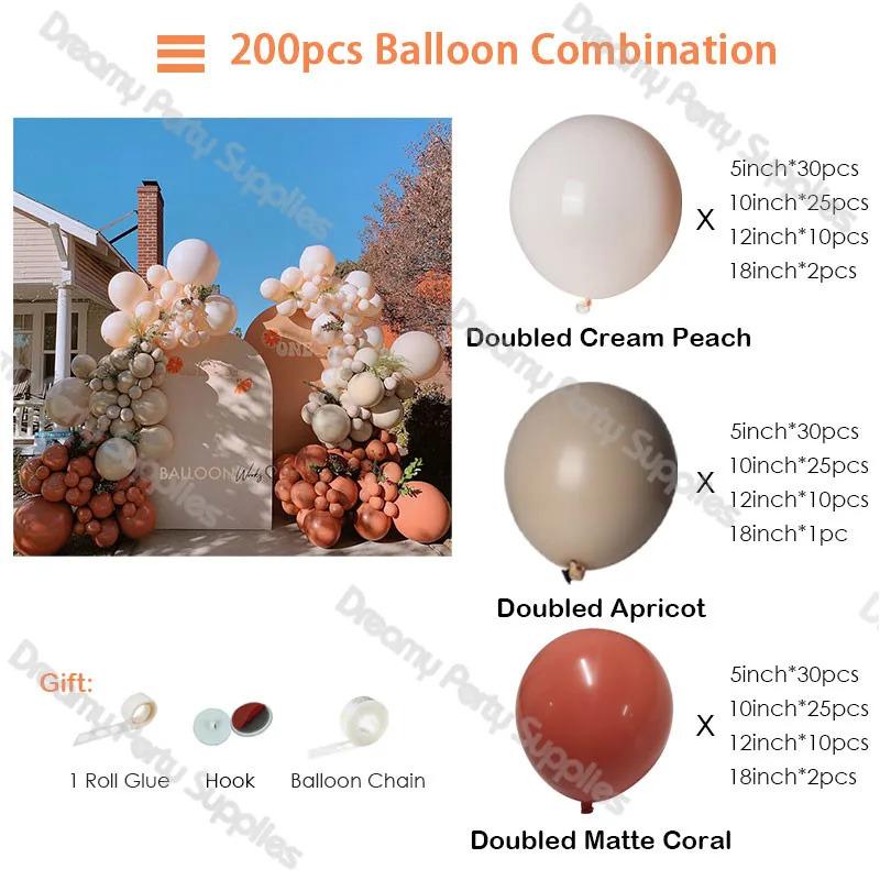93/200pcs Terracotta Balloon Arch Kit - Doubled Cream Apricot Balloons ...