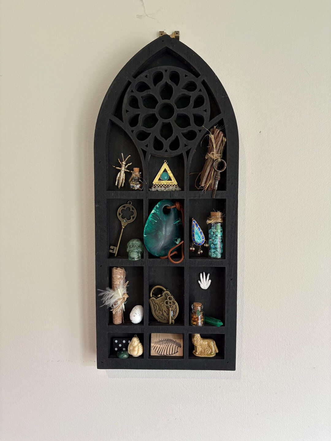 Gothic Pagan Wicca Curio Shelf | Unique Art, Crystals & Gemstones** - Etsy