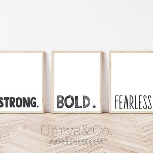 Strong. BOLD. Fearless. Art Print DIY Printable Digital JPG Home Wall ...