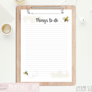 Busy Bee Watercolor Calendar & to Do List Set 2 Piece Digital JPG DIY ...