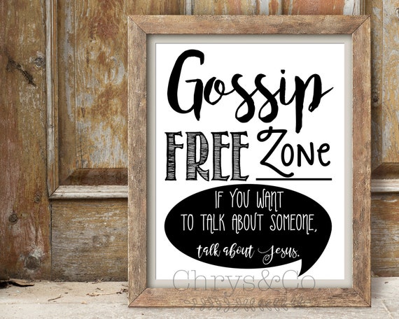 DIY Printable DIGITAL Gossip FREE Zone Humility Jesus Home - Etsy