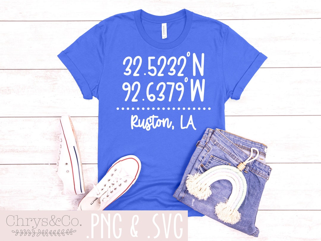 Ruston Louisiana Coordinates SVG PNG File: Bulldogs, LA Tech (digital ...