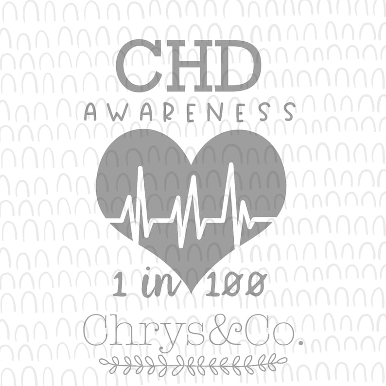 CHD Congenital Heart Defect Awareness Pocket Style Svg Cricut PNG File ...