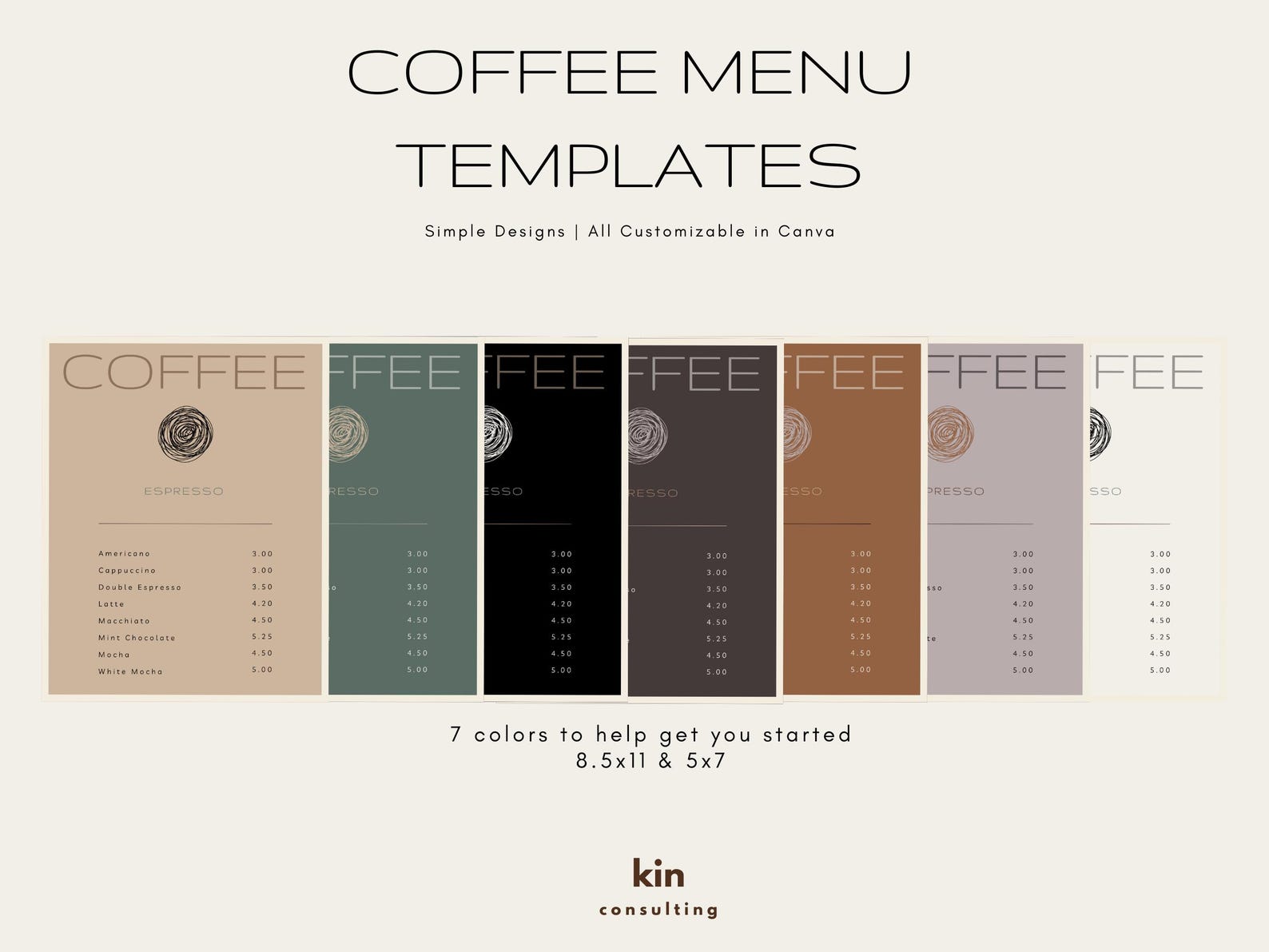 Modern Coffee Shop Menu Template, Minimalist Coffee Shop Menu ...