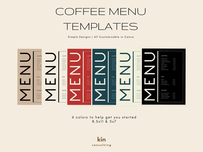 Modern Coffee Shop Menu Template, Minimalist Coffee Shop Menu ...