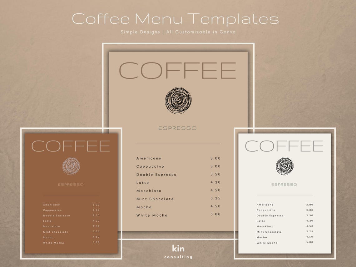 Modern Coffee Shop Menu Template, Minimalist Coffee Shop Menu ...