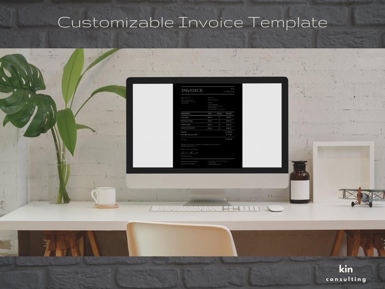 Minimalist Invoice Template, Boho Small Business, Modern Client Invoice ...