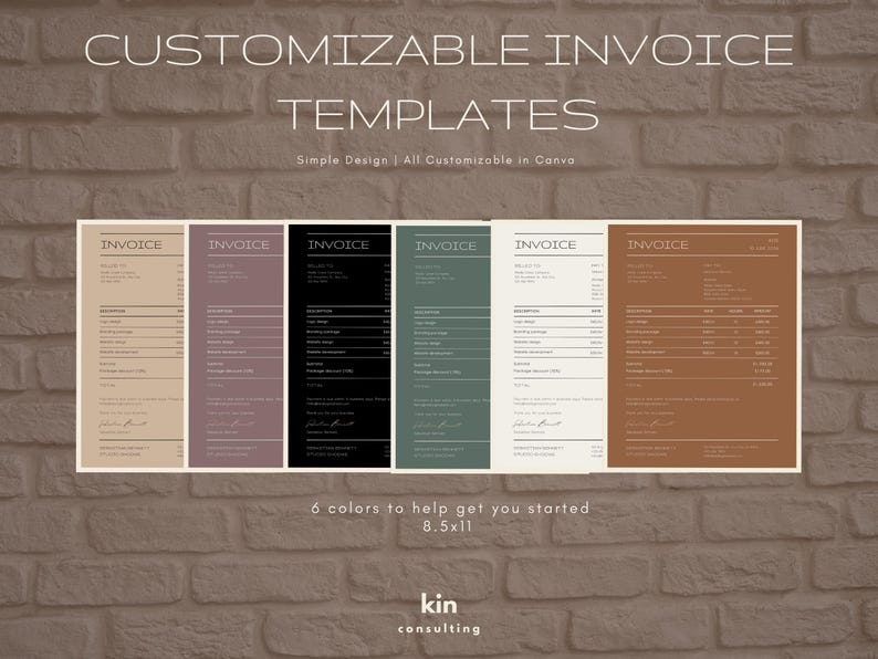Minimalist Invoice Template, Boho Small Business, Modern Client Invoice ...