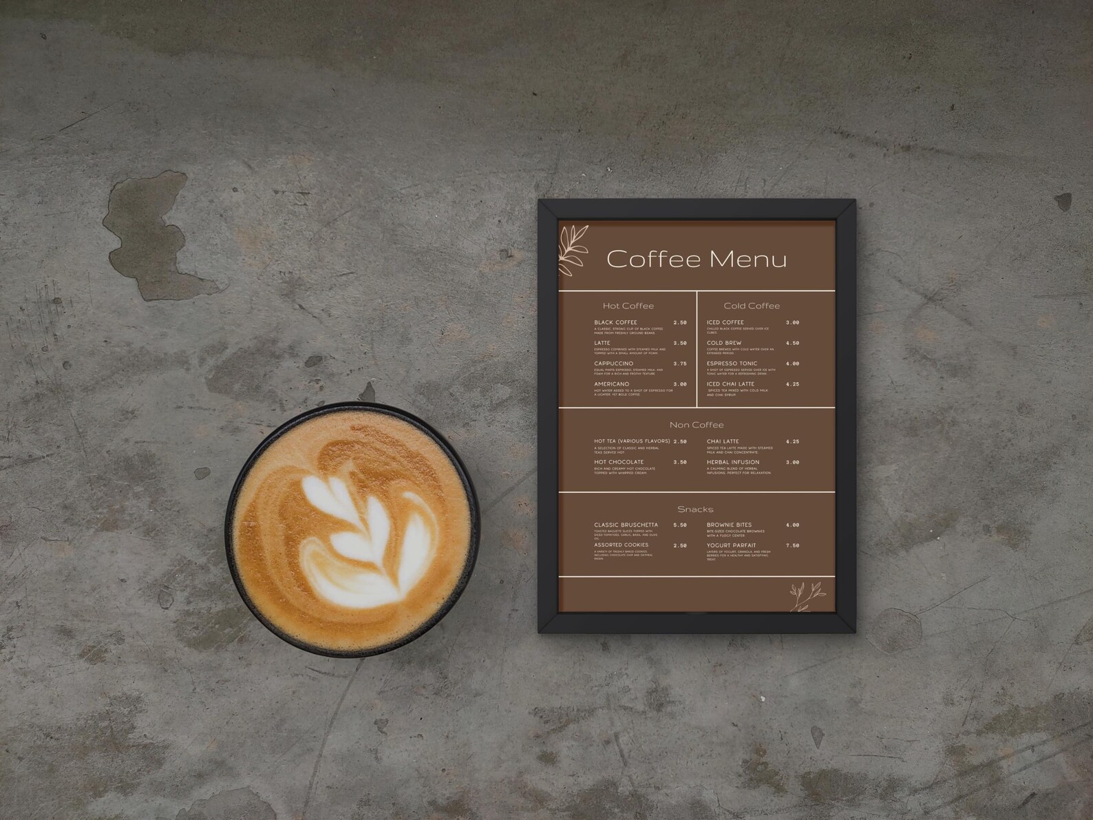 Whimsical Modern Coffee Shop Menu Template, Minimalist Coffee Shop Menu ...