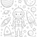 Space Coloring Pages for Kids: Rocket, Planet, Astronaut (printable PDF ...