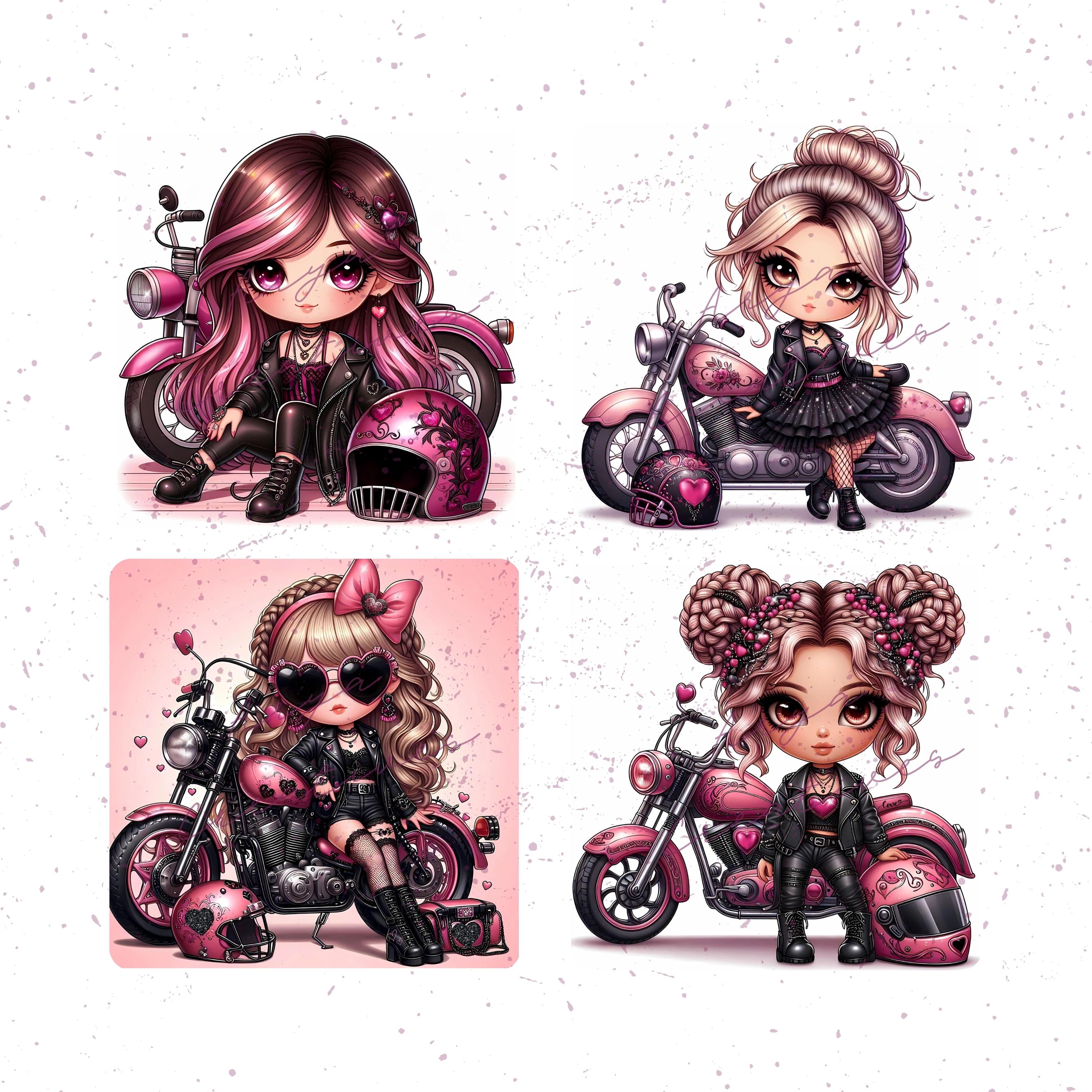 Valentine's Day Chibi Biker Girl Clipart: Hiphop Style (25 JPG) - Etsy