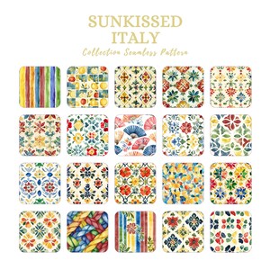 Watercolor Italian Tiles Seamless Pattern, Watercolor Italy, Tiles ...