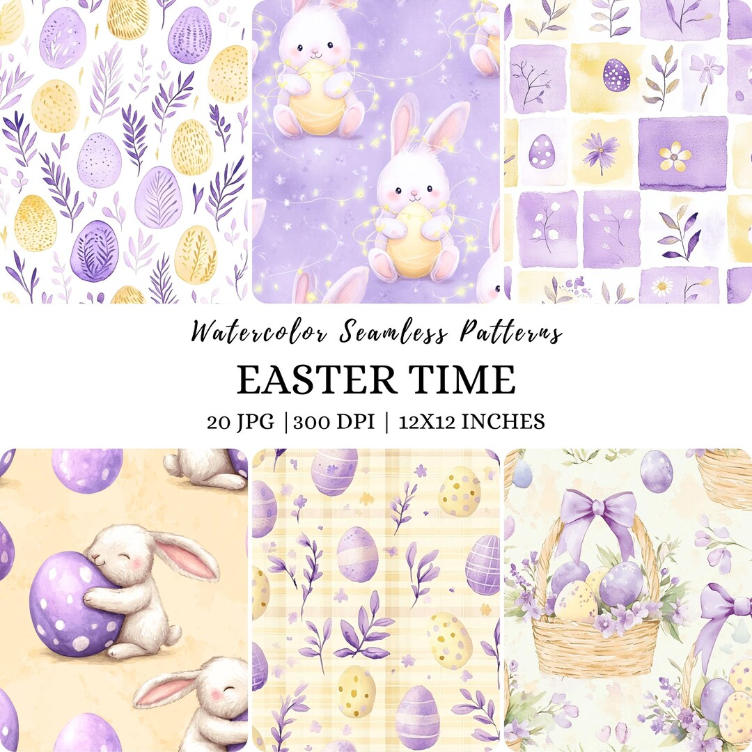 Watercolor Easter Seamless Pattern: Floral Springtime Background ...